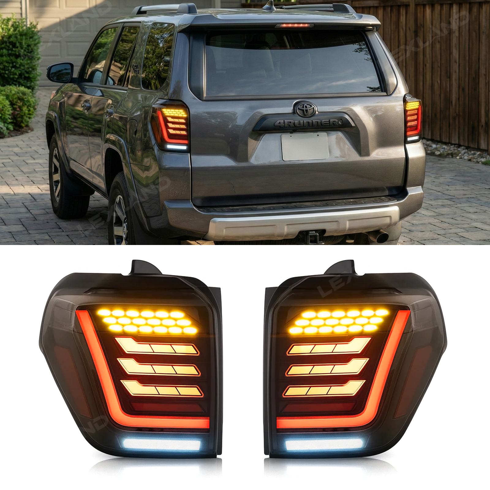 4Runner LED Tail Lights Smoked Dynamic Taillights Rear Lights for Toyo ...